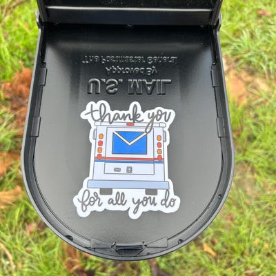 Thank You Mailbox Decal-new, Mailman Sticker, Mailman Gift, Mailbox ...