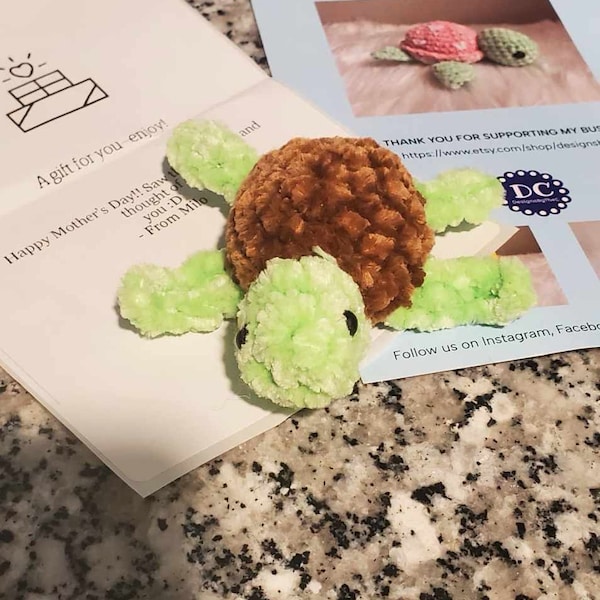 Mini Turtle Plushie , Pocket Turtle, Turtle Plushie , Crochet Turtle ...