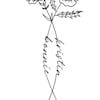 Custom Name Extended Stem Birth Flower | Birth Flower Gift | Tattoo ...