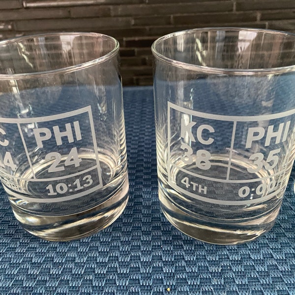 Kansas City Pro Football Fan Glass -one 2023 Championship Game Final or ...