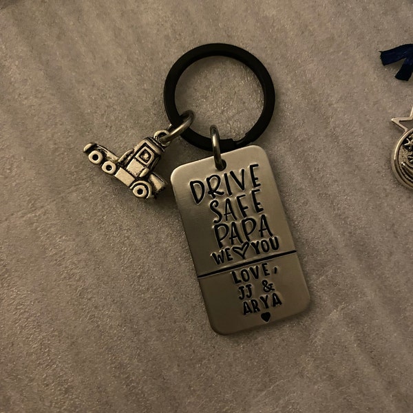 Drive Safe Daddy Keychain, Truck Driver Gift, Truck Driver Dad Gifts ...