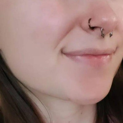 Large Spike Bridge Piercing, 14g Internally Threaded Straight Barbell ...