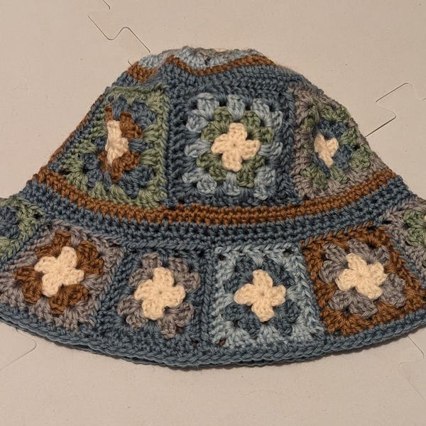 Easy Crochet Pattern-crochet Bucket Hat–alice- Granny Square Bucket Hat ...