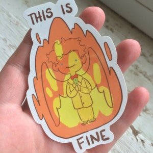 Aziraphale 'THIS IS FINE' 3 Inch Sticker - Etsy