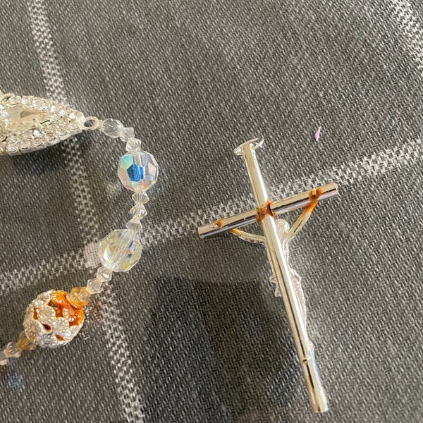 40 Pc Glass Cubes Baptism Favors Decades/ Mini Rosary / Communion ...