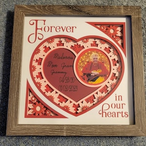 CUSTOMIZABLE 3D MEMORIAL Shadow Box Svg for Cricut for Silhouette - Etsy