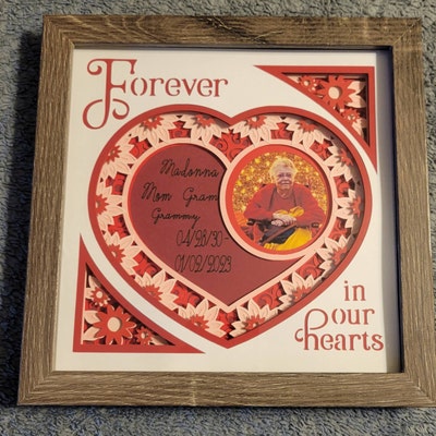 CUSTOMIZABLE 3D MEMORIAL Shadow Box Svg for Cricut for Silhouette - Etsy