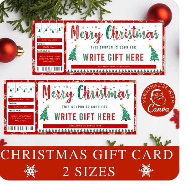Christmas Coupon Template I Editable Canva Template, Printable ...