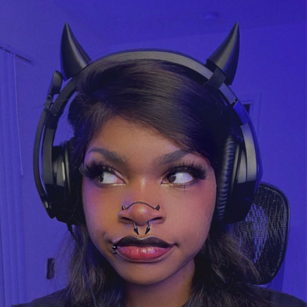 Mini Horns Attachment for Headset, Tiny Imp Demon Horn, Live Streaming ...