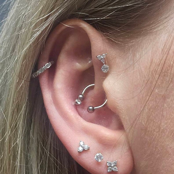 14K Solid Gold Threadless Zodiac Sign Tops/push-in Labret/12 ...