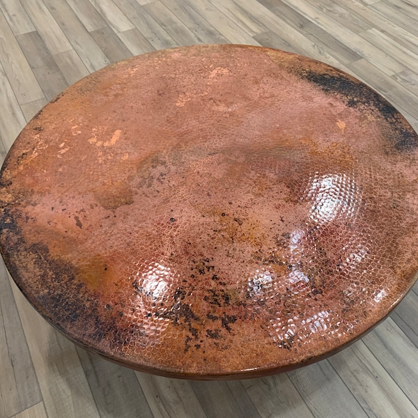 Hammered Copper Table Top " Round " Select Your Size - Etsy