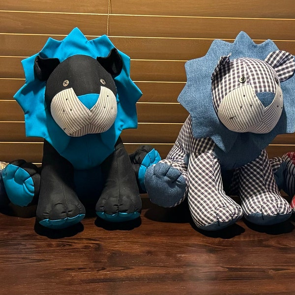 Memory Lion Made From Loved Ones Clothing Memory Lion Keepsake Shirt ...