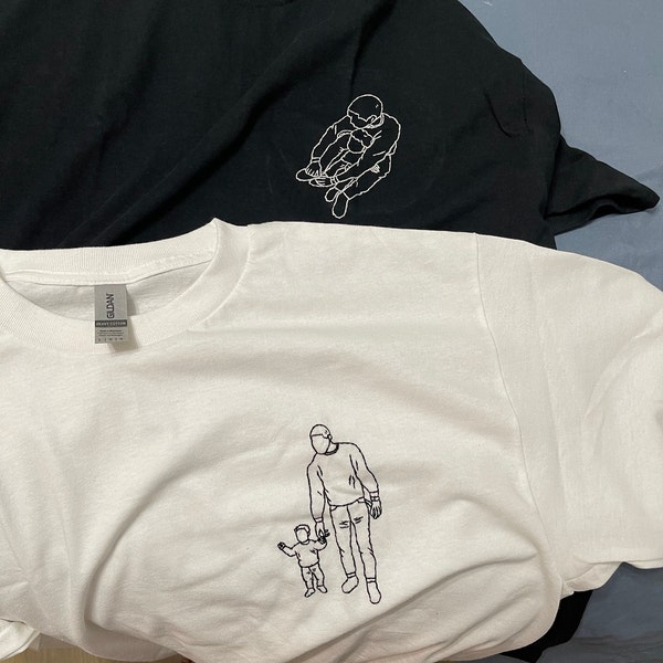 Custom Hand Embroidered Portrait Sweatshirt Couple Shirt Personalized ...