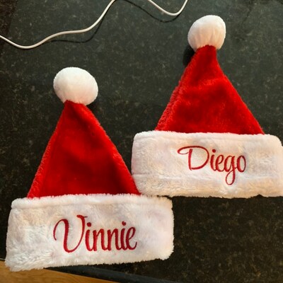 Personalized Embroidered Santa Hat, Personalized Christmas, Xmas Wear ...