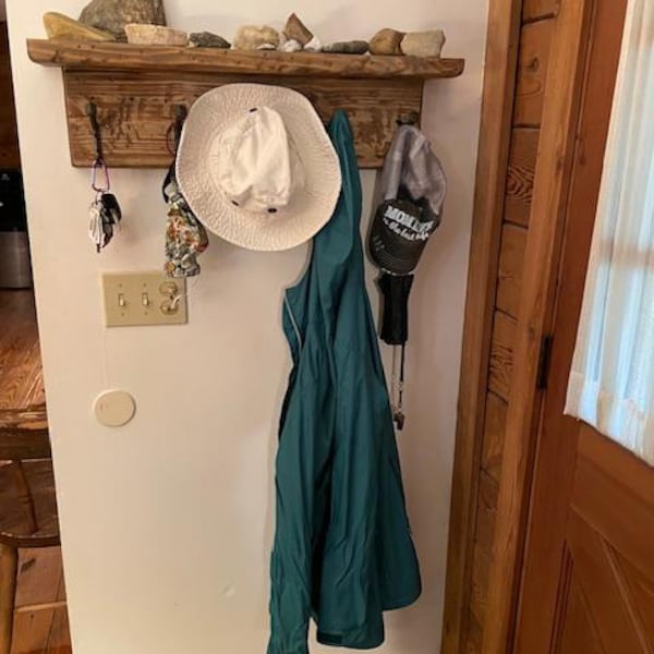 Farmhouse Coat Rack Wall Mounted Western Rustic Vintage Decor Railroad ...