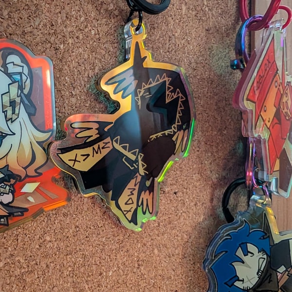 Rainbow Holographic Roblox Forsaken Survivors Keychains Builderman ...