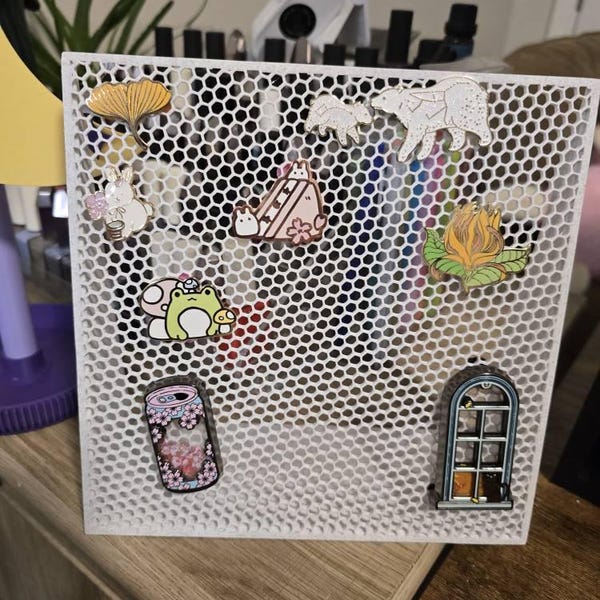 3D Printed Enamel Pin Display Board: Desktop & Shelving - Etsy
