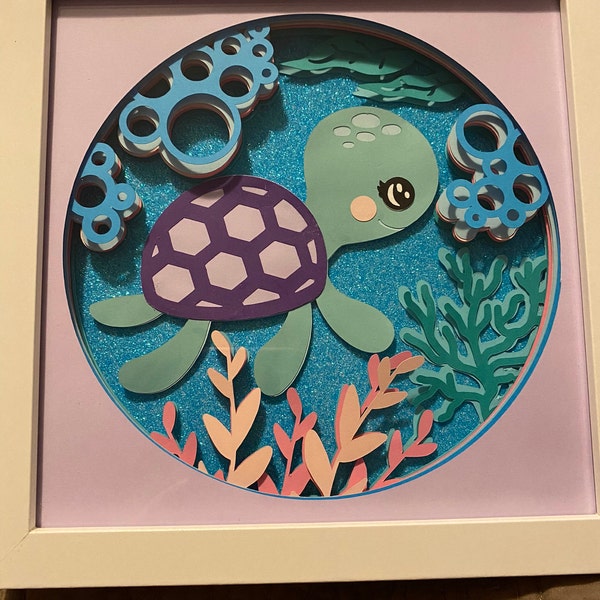 Turtle Shadow Box Svg, Shadow Box Svg, Ocean Svg, 3d Svg, Layered Svg ...