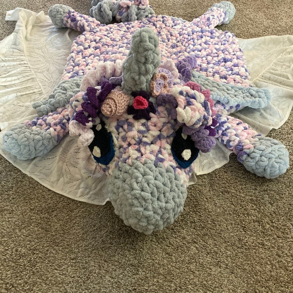Plush Baby Rug Mia Unicorn | Finger Crochet Pattern | PDF | Baby Room ...