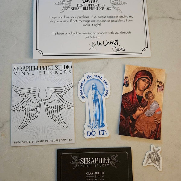 Virgin Mary Whatsoever He Saith Unto You Do It Vintage Style Sticker ...