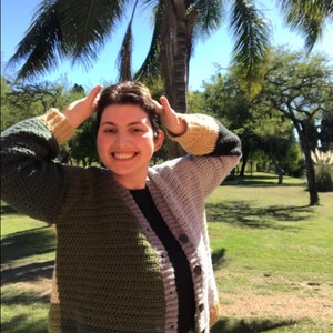 Crochet Colorblock Cardigan Written Pattern Beginner-friendly - Etsy