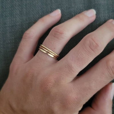 14K Gold Filled Stacking Rings // Set of 3 Simple 14K Gold Filled ...