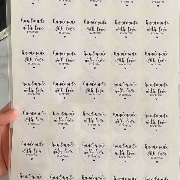Personalised Handmade With Love Stickers - Custom Handmade Small ...