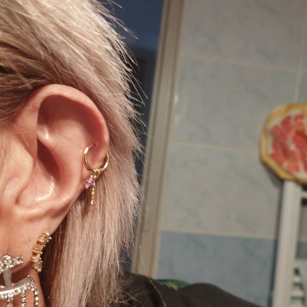 Sun Helix Piercing Hoop, Helix Earring, Cartilage Piercing, Cartilage ...