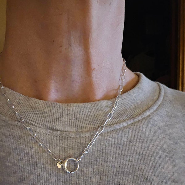 Solid Sterling Silver Paperclip Necklace 3mm Width Paperclip Chain ...