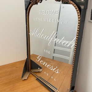 Wedding Bar Sign Customizable Name Mirror, Acrylic Drink Signage ...