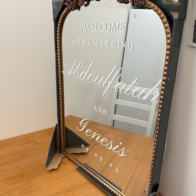 Wedding Bar Sign Customizable Name Mirror, Acrylic Drink Signage ...