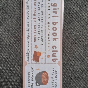 Cosy Girl Book Club Coffee and Book Lover Bookmark Fall Bookmark Autumn ...