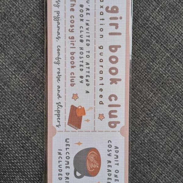 Cosy Girl Book Club | Coffee and Book Lover Bookmark | Fall Bookmark ...