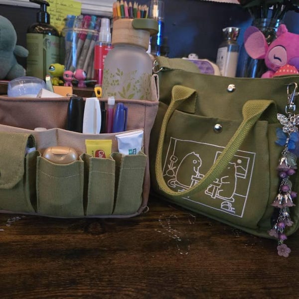 Canvas Vertical Planner Pouch Organizer for Supplies Carrying and ...