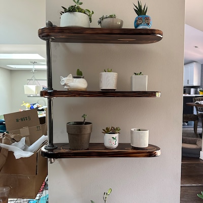 Three Tier Swivel Shelf With Drip Groove for Window or Wall, Industrial ...