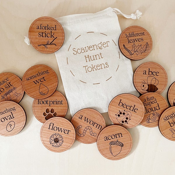 Scavenger Hunt SVG Cut File 2 Sets of Tokens Coins Round Chips Digital ...