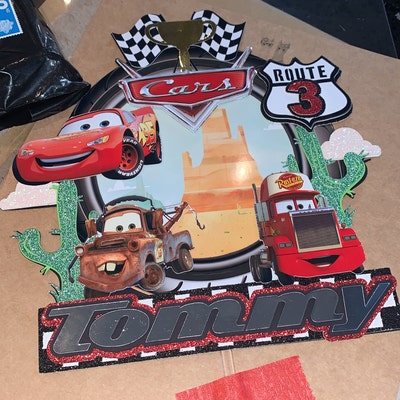 Cars Inspired Cake Topper Cars Movie Handmade Cake Topper - Etsy