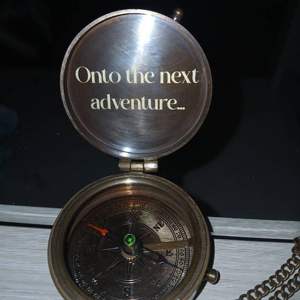 Personalized Brass Compass Birthday Gift for Husband, Wedding Gift ...
