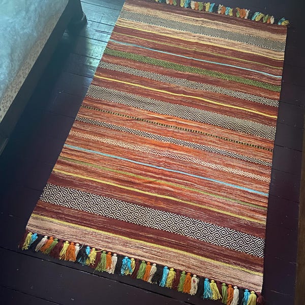 Rainbow Felted Custom Shag Rug, Premium Wool, Multi Coloured, Funky ...