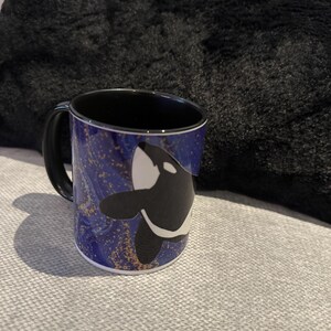 Orca Killer Whale Thank You or Blank Note Card J27 Blackberry, 3.5" X 5 ...