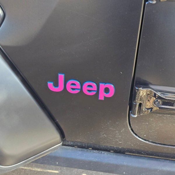 Holographic Sequins Jeep Emblem Sticker Decal, Wrangler JK, TJ, JL ...