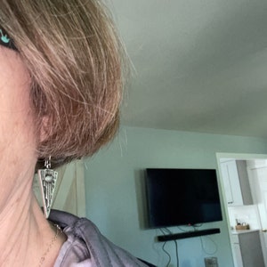 Silver Boho Earrings / Rustic Silver Blue Earrings / Light - Etsy