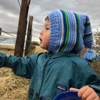 Blue Elf Hat. Knit Balaclava for Baby,toddler,boy Hoodie Hat With Pom ...