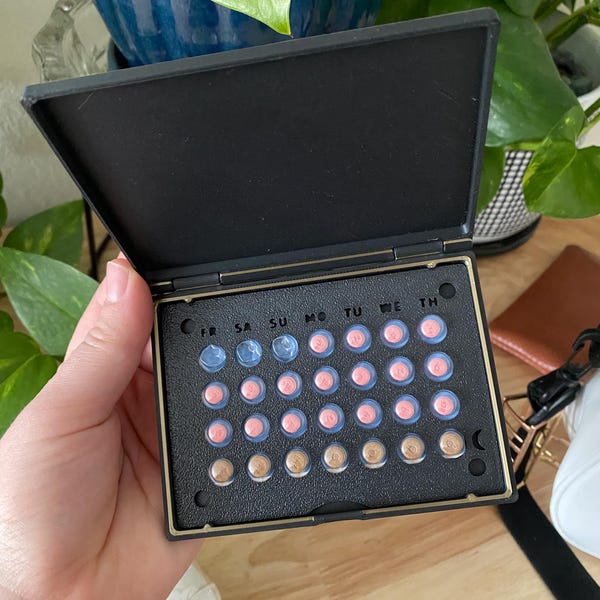 Black and Gold Celestial Birth Control Case, Custom Pill Pack Holder ...