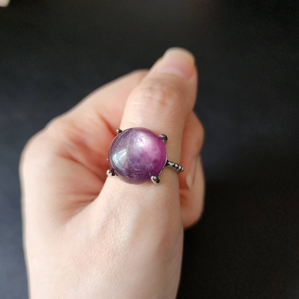 Natural Lepidolite Rings, Healing Crystal Rings, Healing Energy ...