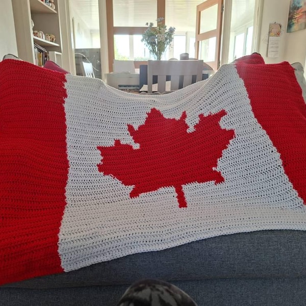 Canadian Flag Blanket Crochet Pattern - Crochet Canadian Flag Blanket ...