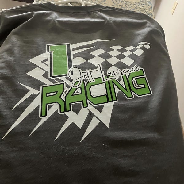 Royal Blue Racing Tshirt Front and Back Personalized Design Black ...