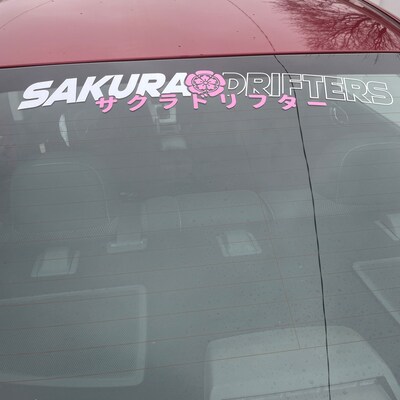 Sakura Drifters Stacked JDM Cherry Blossom Petals XL Rear Windshield ...