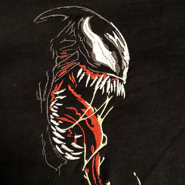 Venom Embroidery File Design Pattern 9 X4 in & 7 X 3.5 - Etsy