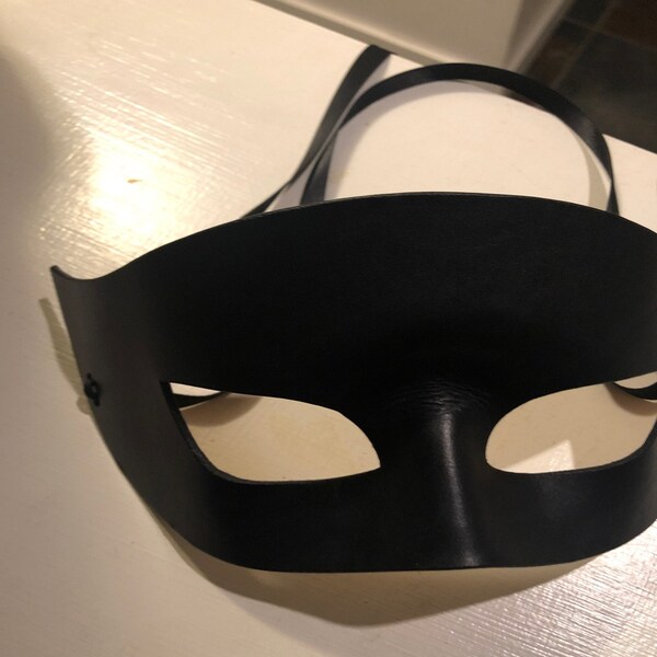 Black Leather Masquerade Domino Mask - Etsy